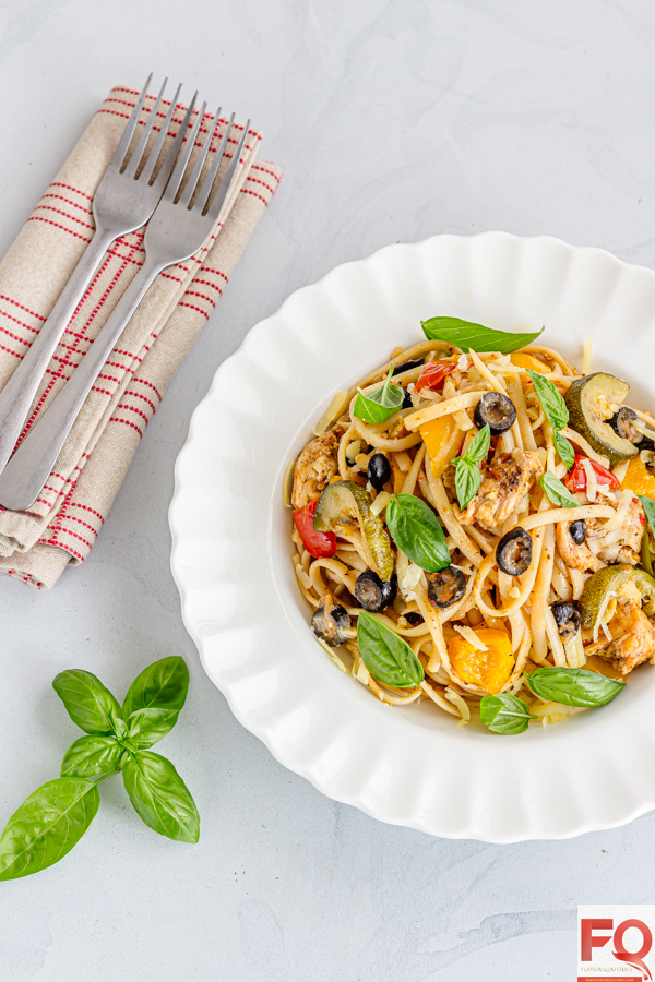 Pasta with Summer Vegetables and Chicken - Flavor Quotient